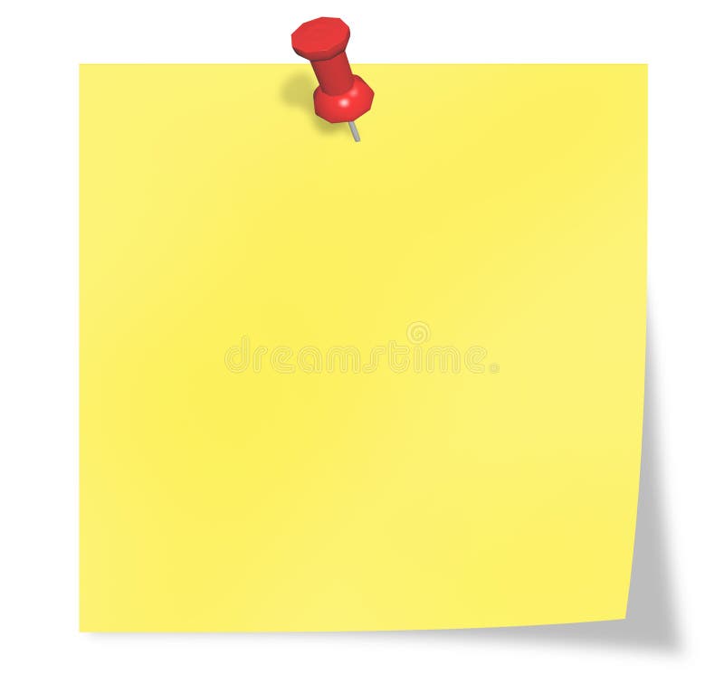 Yellow post it note stock illustration. Illustration of office - 1772693