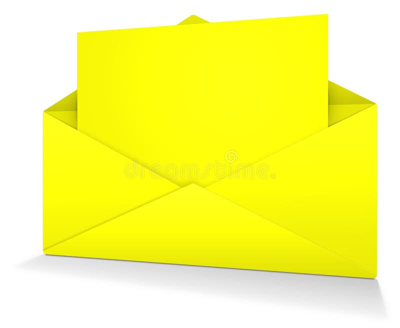 Yellow Postal Envelope Blank Template for Presentation Layouts and ...