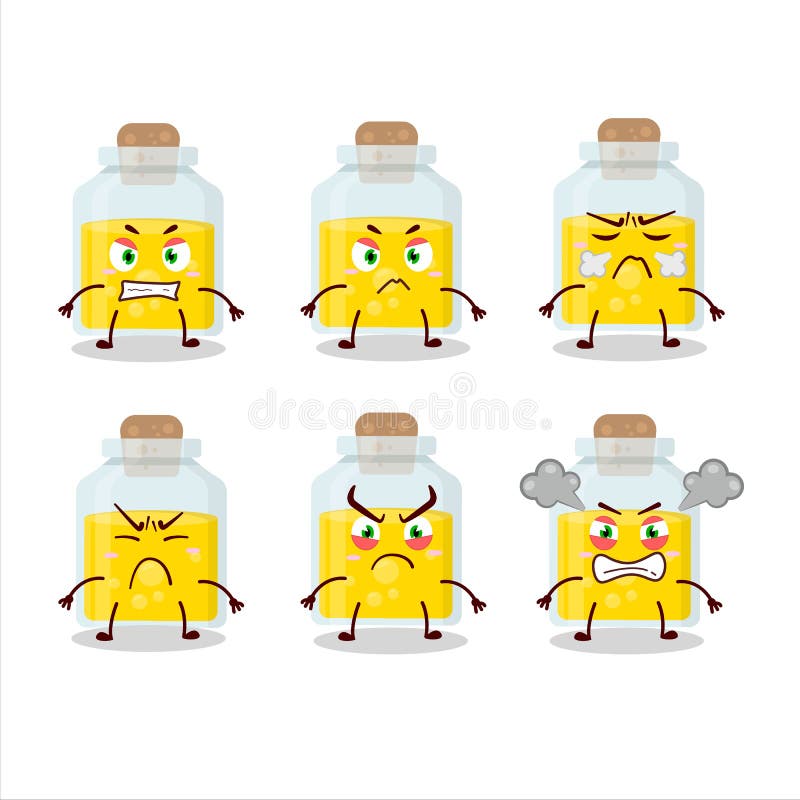 Yellow Potion Cartoon Character with Sad Expression Stock Vector ...