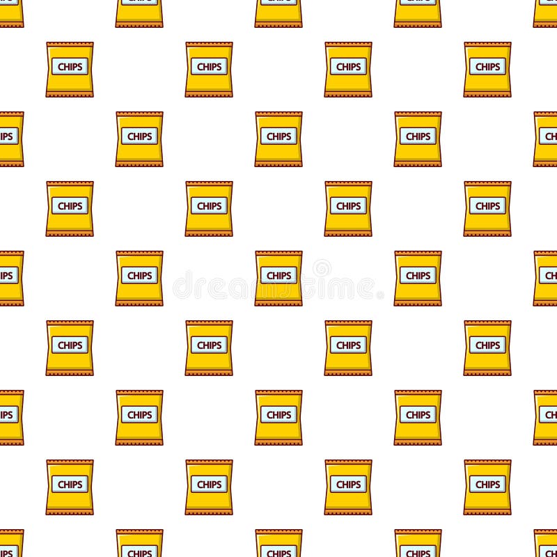 Yellow Pouch of Potato Chips Pattern Seamless Stock Vector ...
