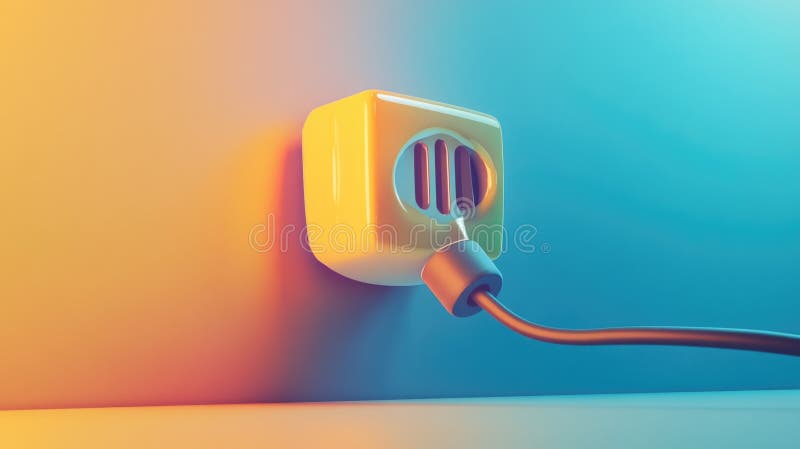 Yellow Power Outlet stock photo. Image of modern, outlet - 362619506