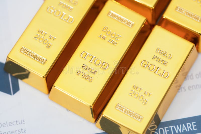 Yellow Precious Metal Gold Bars Gleaming Stock Photo - Image of life ...
