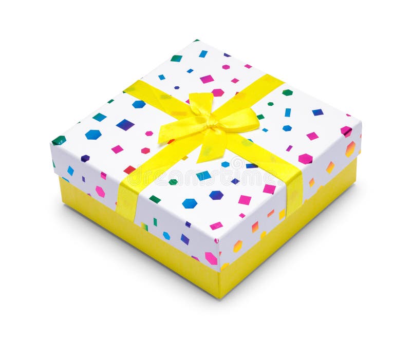 Yellow Present Box stock image. Image of empty, christmas - 257970863