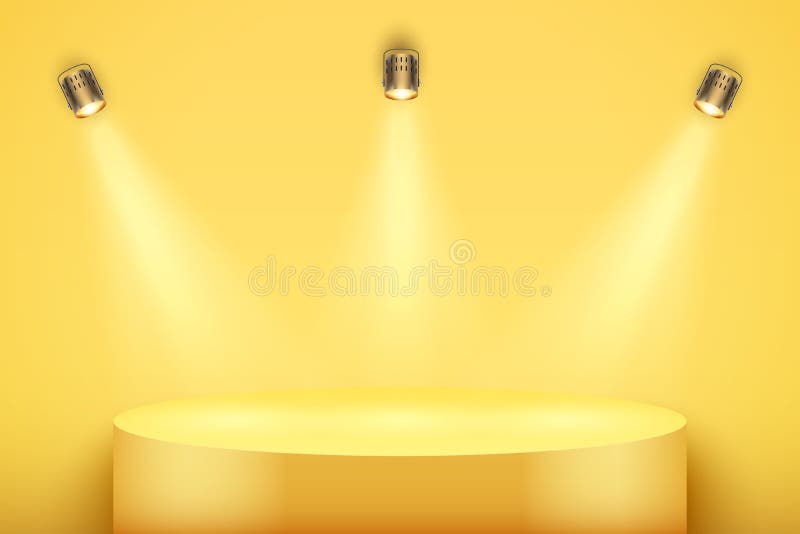 Yellow Presentation Platform Stock Vector - Illustration of lamp ...