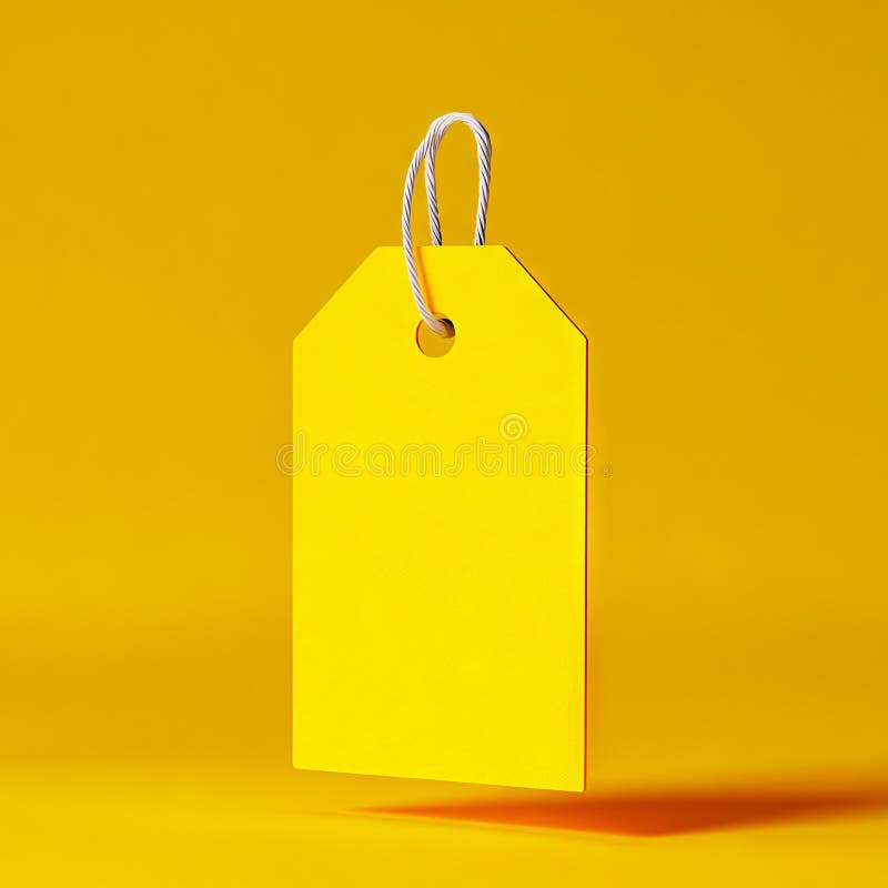 A Yellow Price Tag on a Yellow Background Stock Illustration ...