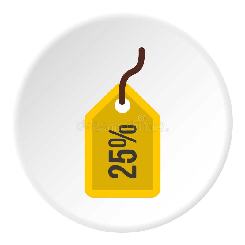 Yellow Price Tag, 25 Percent Icon Circle Stock Vector - Illustration of ...