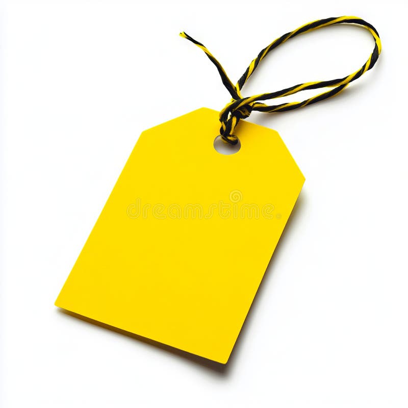 A Yellow Price Tag with a String Attached To it Stock Illustration ...
