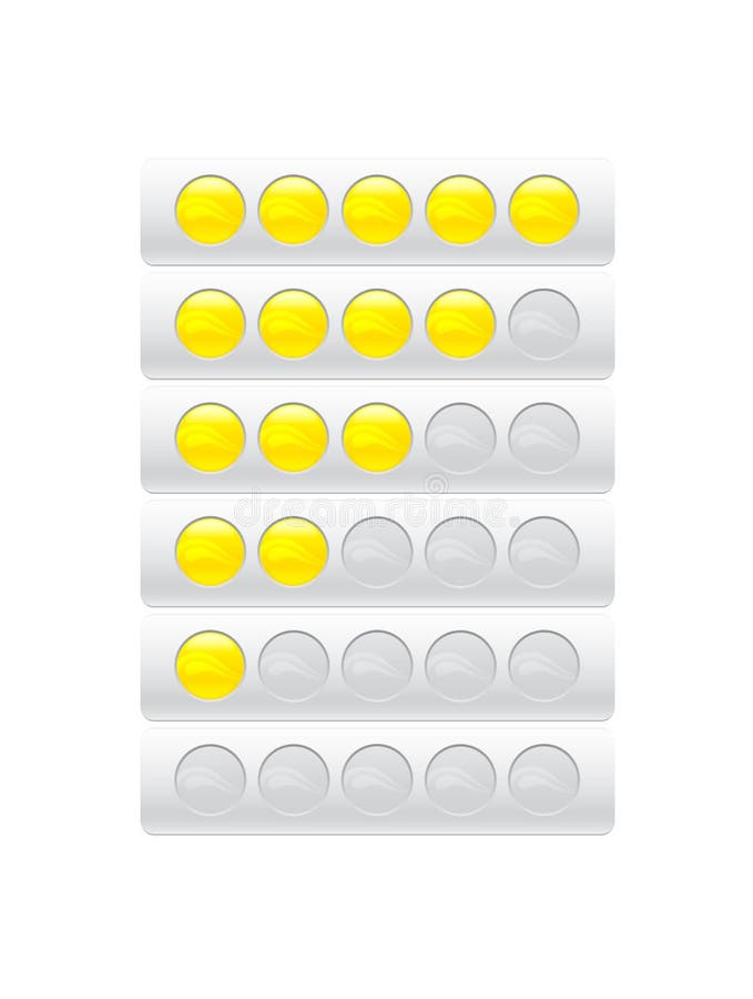 Yellow Progress Bar from Circles Stock Illustration - Illustration of ...