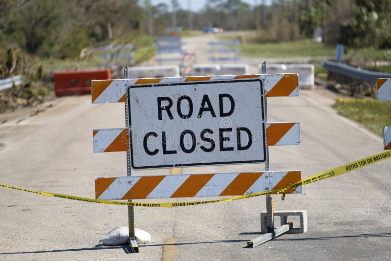 Yellow Protective Barrier at Street Construction Site. Warning Road ...