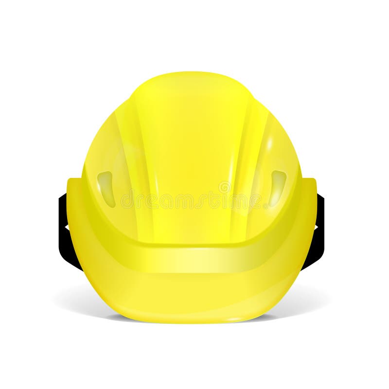 Yellow Protective Helmet. Polygonal Construction Helmet in 3D. Front ...