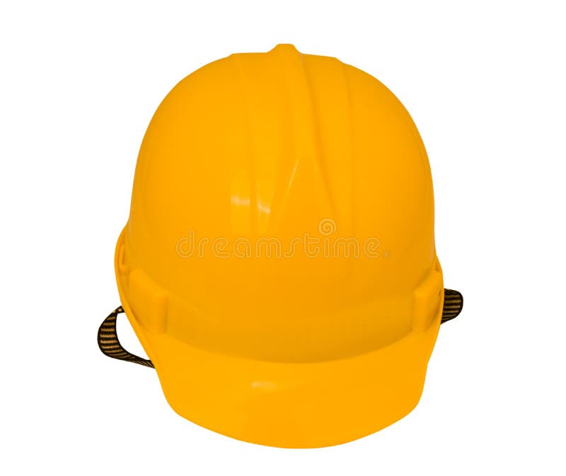 Yellow Protective Helmet on a White Background. Front View Stock Image ...