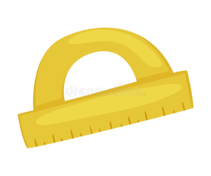 Yellow Protractor As Office Supply and Stationery Object Vector ...
