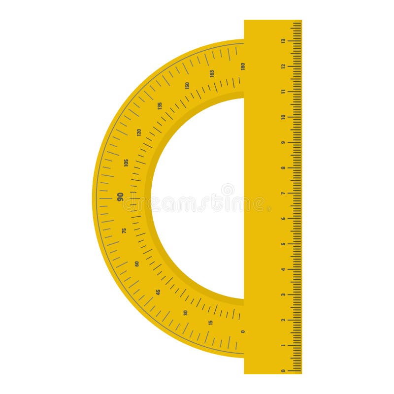 Yellow Protractor, Full Circle 360 Degrees Stock Vector - Illustration ...