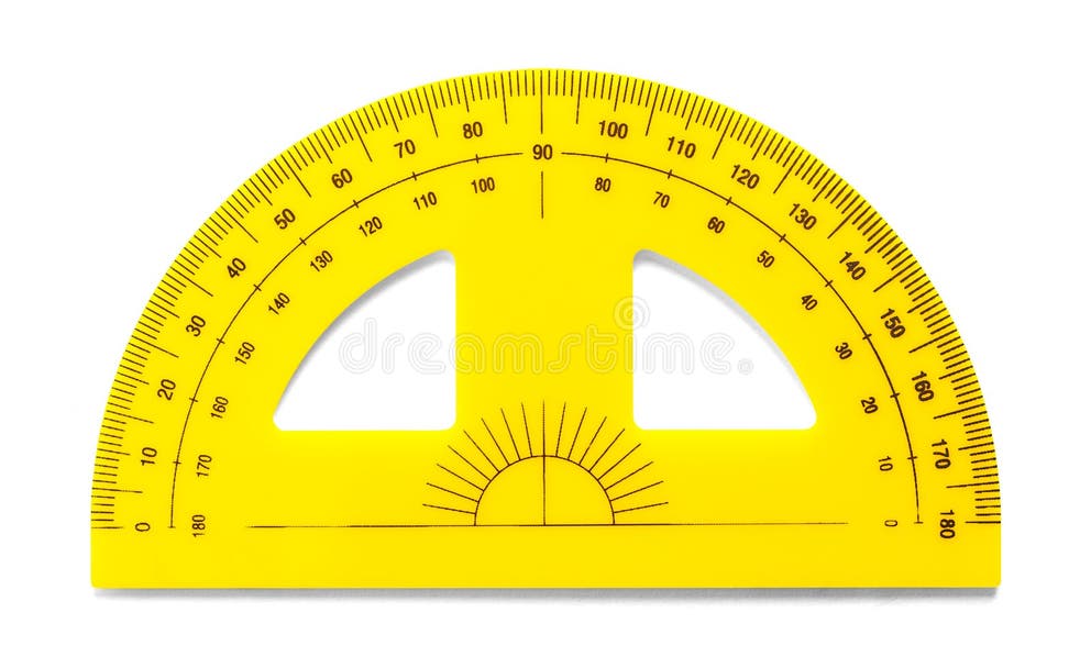 Yellow Protractor stock photo. Image of school, ruler - 283127418