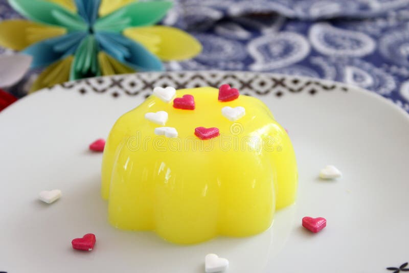 Yellow pudding stock image. Image of food, sugar, jelly - 112508419