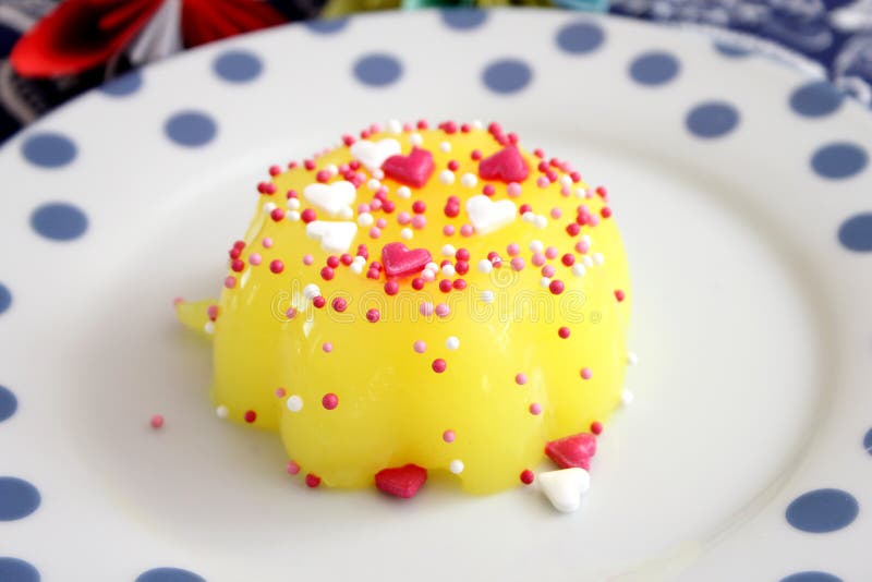 Yellow Pudding in White Bowl Stock Image - Image of apricot, cooking ...