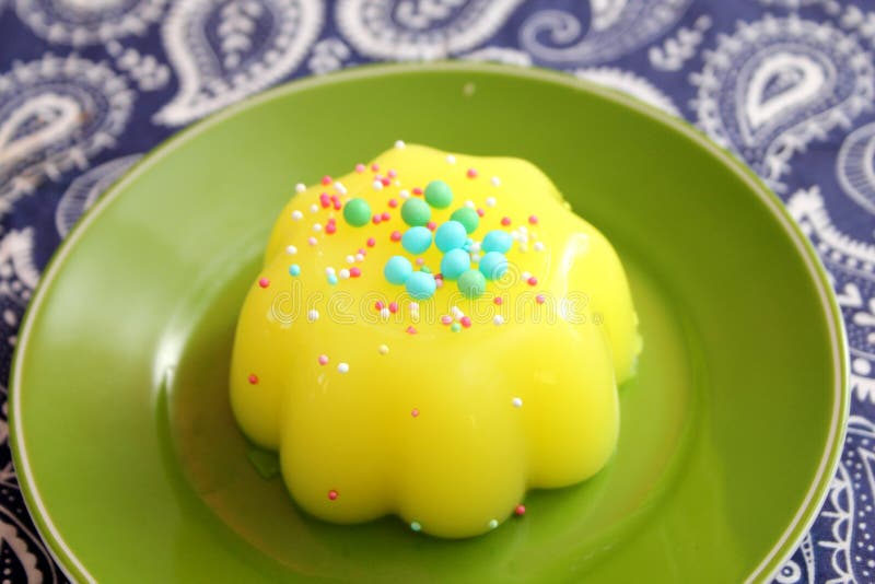 Yellow pudding stock photo. Image of yellow, sugar, food - 112508618