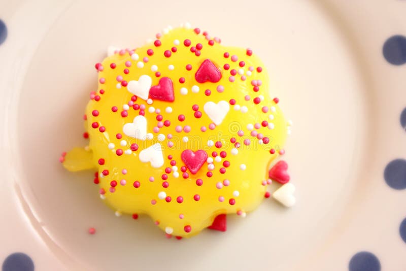Yellow pudding stock image. Image of sweet, food, sprinkles - 112508345