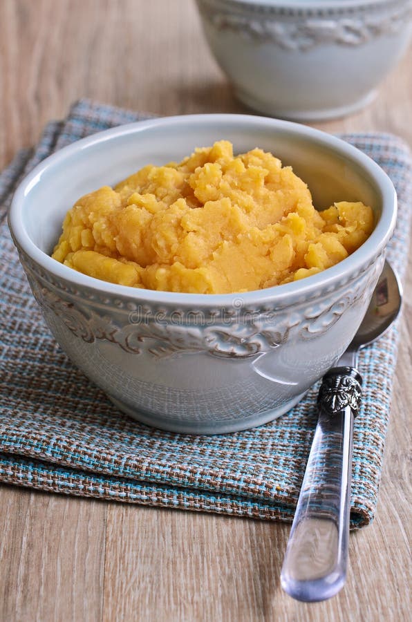 Yellow puree stock image. Image of dinner, diet, gourmet - 45610387