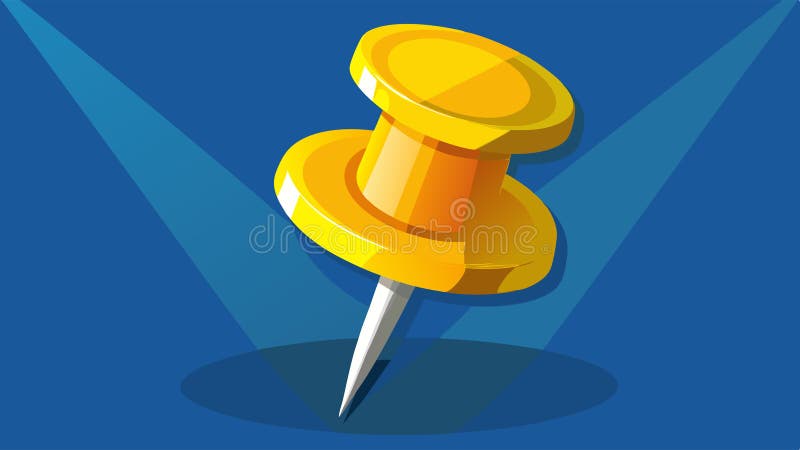 Yellow Push Pin stock vector. Illustration of mark, point - 343355784