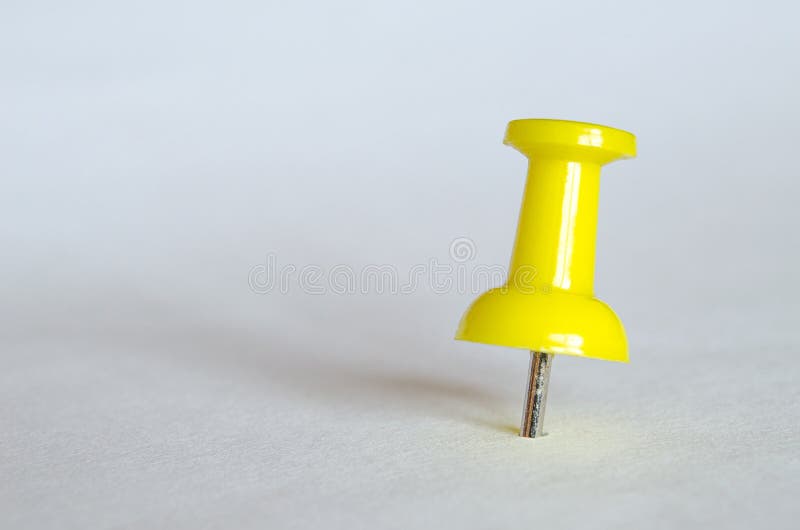 Yellow Push Pin. Closeup of Yellow Thumbtack Stock Image - Image of ...