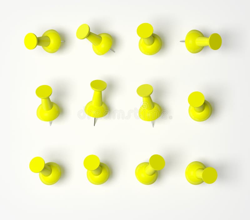 Yellow Push Pins stock illustration. Illustration of generated - 26588886