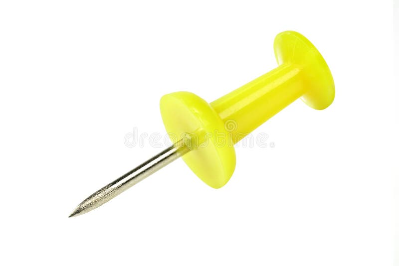 Yellow pushpin stock photo. Image of metal, pushpin, plastic - 32194926