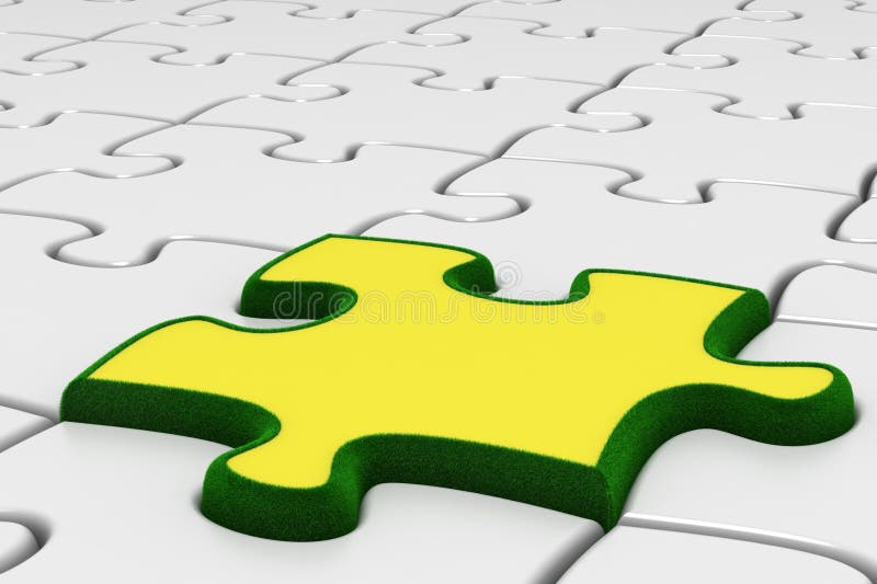 Yellow puzzle stock illustration. Illustration of piece - 10561326