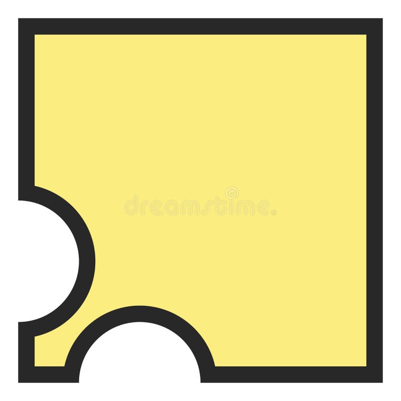 Yellow puzzle, icon stock vector. Illustration of options - 260377935