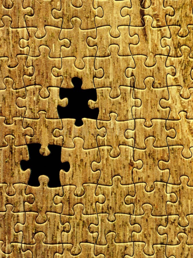 Yellow Puzzle Pattern with Two Missing Pieces Stock Illustration ...