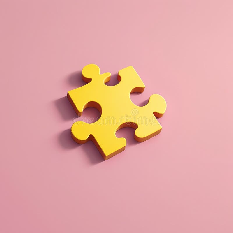 Yellow Puzzle Piece on Pink Background Shows a Missing Solution Stock ...