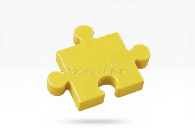 Yellow Puzzle Piece on White Background, Solving Problem Stock ...
