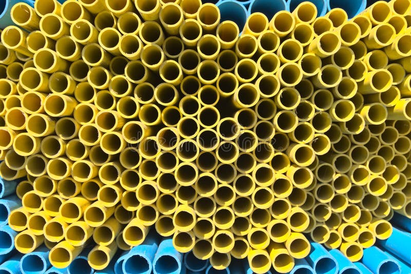 Yellow PVC Pipe for Electrical Work Stock Photo - Image of supply ...