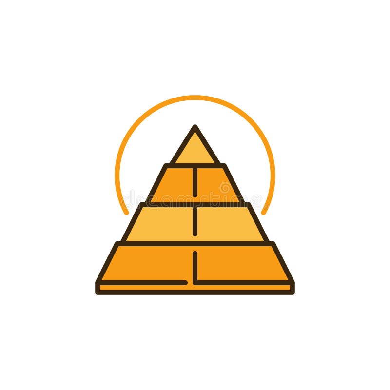 Yellow Pyramid and Egyptian Sun Vector Concept Colored Icon Stock ...