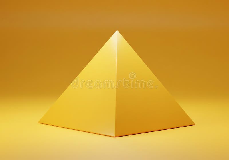 Yellow Pyramid Three Dimensional Shape Simple Stock Illustration ...