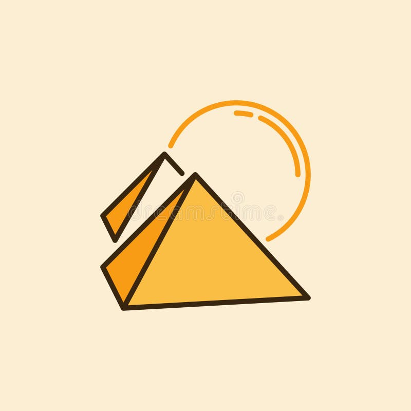 Yellow Pyramids in Egypt and Sun Vector Concept Modern Icon Stock ...