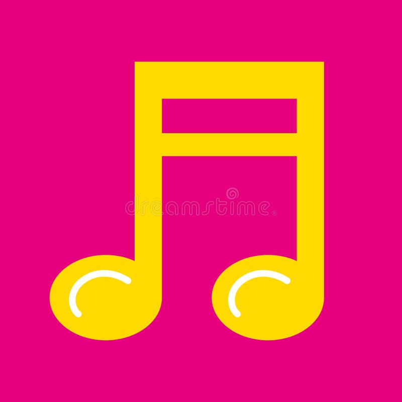 Yellow quaver icon. vector stock vector. Illustration of quarter ...