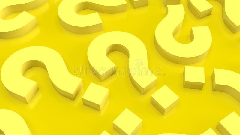 The Yellow Question Mark for Abstract Background 3d Rendering Stock ...