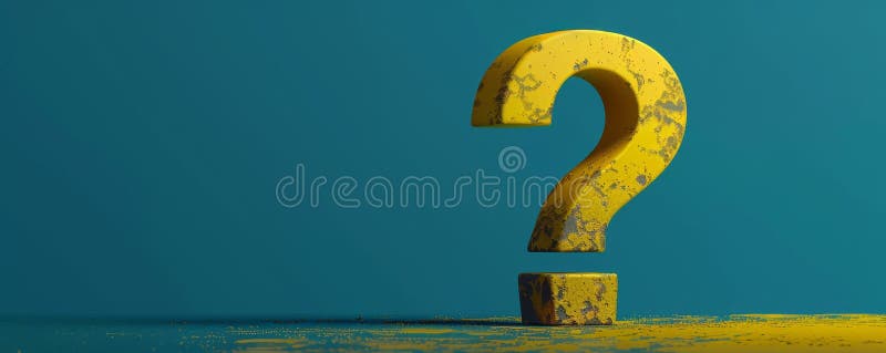 Yellow Question Mark on Blue Background Stock Illustration ...