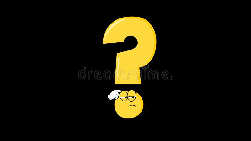 Yellow Question Mark Character Thinking Stock Video - Video of letter ...