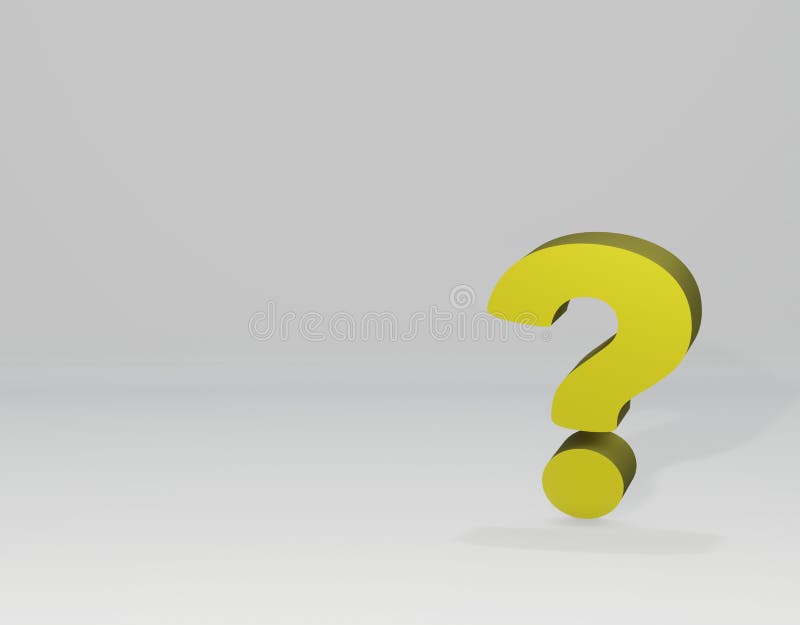 Yellow Question Mark on Gray Plain Background Stock Illustration ...