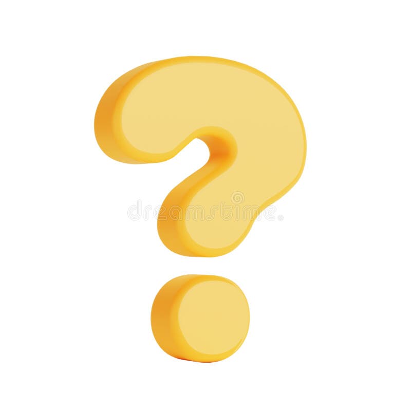 Yellow Question Mark Mock Up Icon in Clay Style. 3d Rendering Stock ...