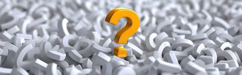 Yellow Question Mark Standing Out among White Question Marks Concept of ...