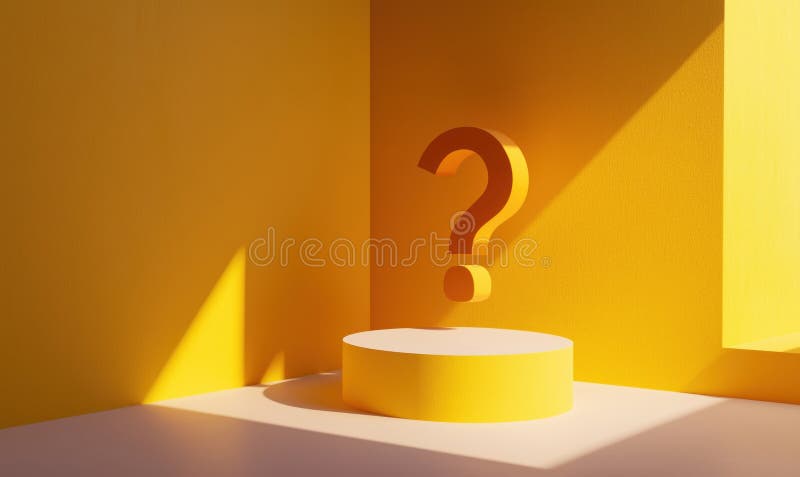 Yellow Question Mark Symbol, Minimalistic Design, Bright Interior ...