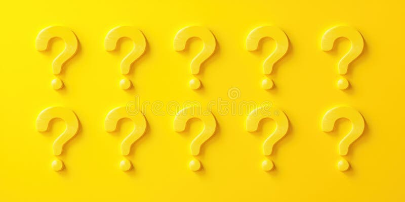 Yellow Question Marks on Yellow Background. Uncertainty and Confusion ...