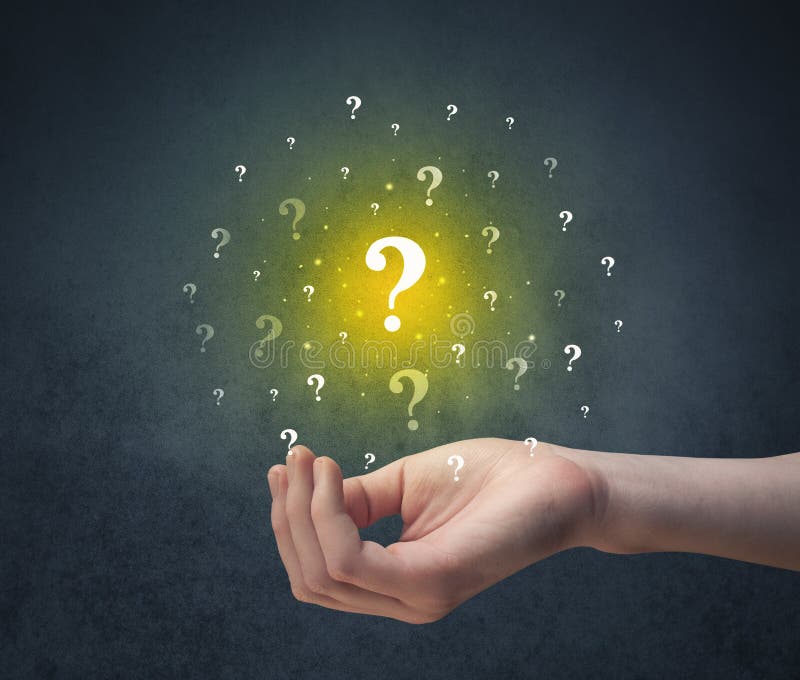 Hand Holding Question Marks Stock Photo - Image of asking, indecision ...