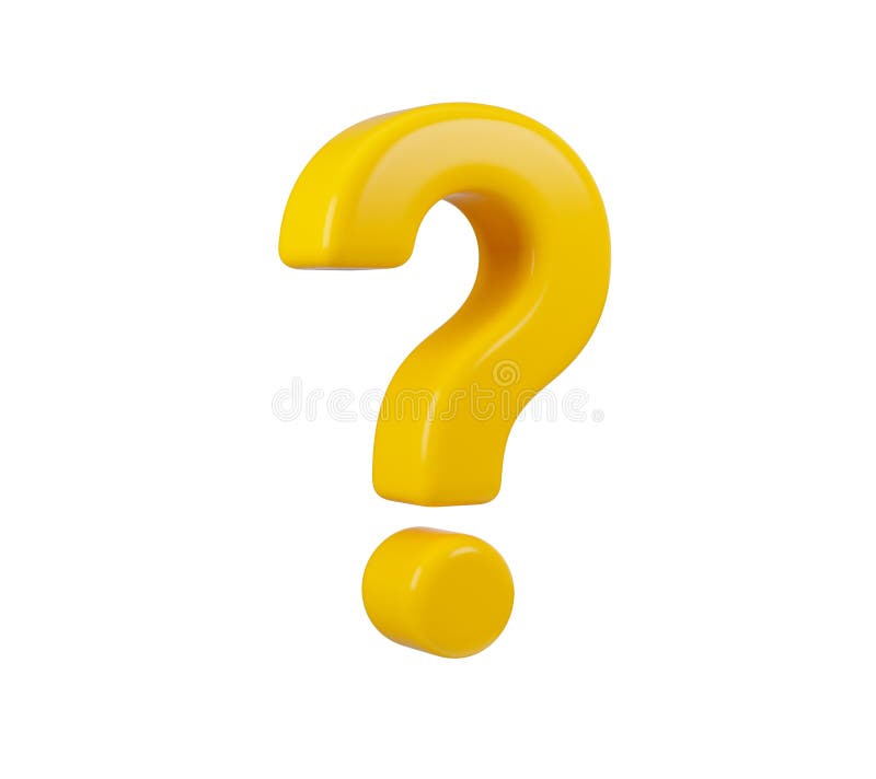 Yellow Question Sign Isolated on White. 3d Rendering. Stock ...
