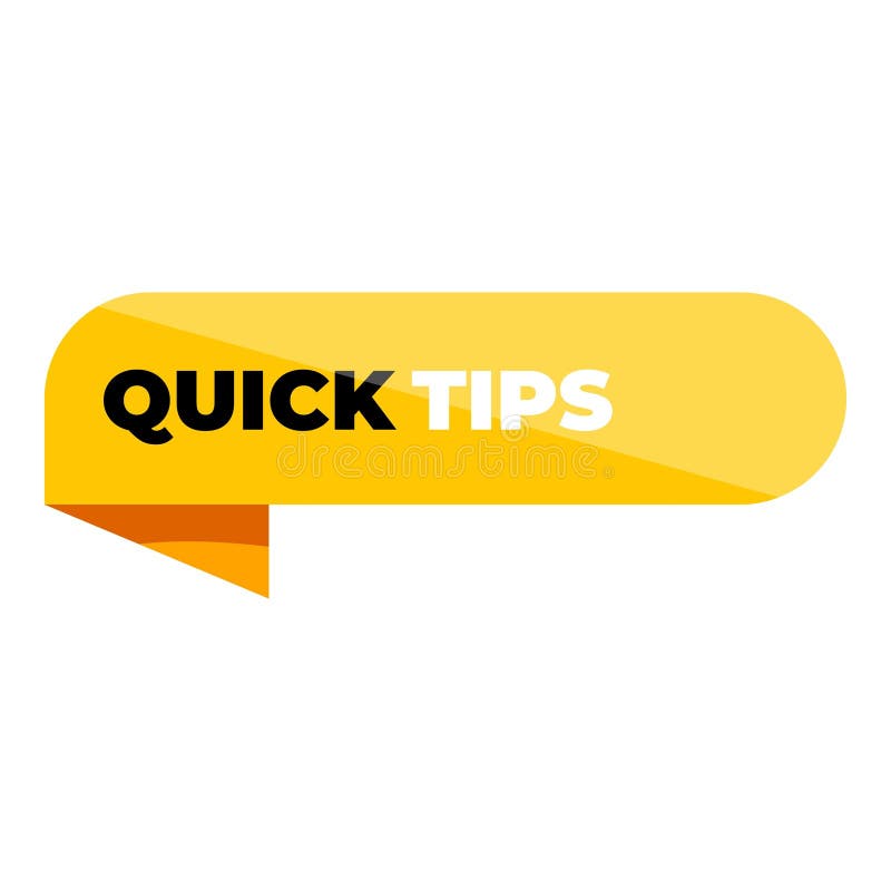 Yellow Quick Tips Banner Showing Useful Information Stock Vector ...