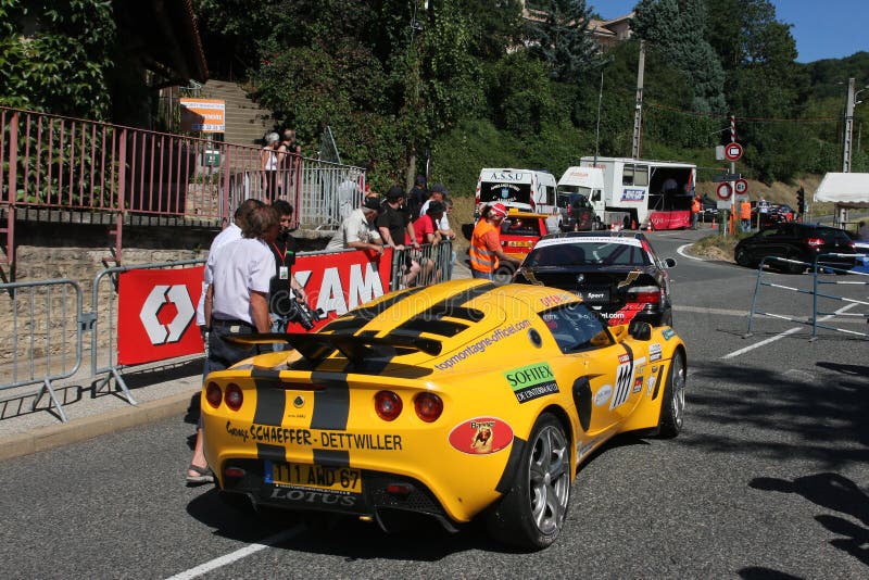 Yellow racing car editorial stock photo. Image of editorial - 21104898