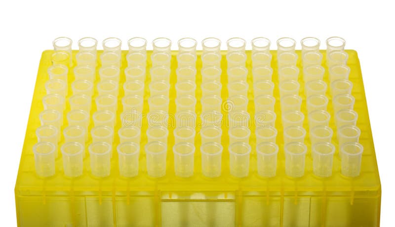 Yellow Rack of Small Plastic Test Tubes Stock Image - Image of ...